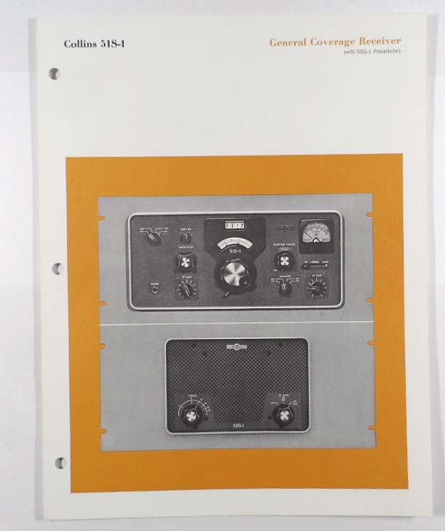 Collins 51S-1 HF Communication Receiver & 55G-1 Preselector 4 Page Promotional Brochure New #4