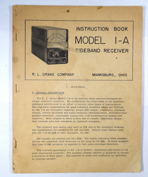 RL Drake 1-A Receiver Original Instruction Manual in Excellent Condition #4