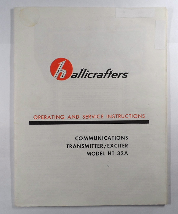 Hallicrafters HT-32A Transmitter Original Instruction & Service Manual #3