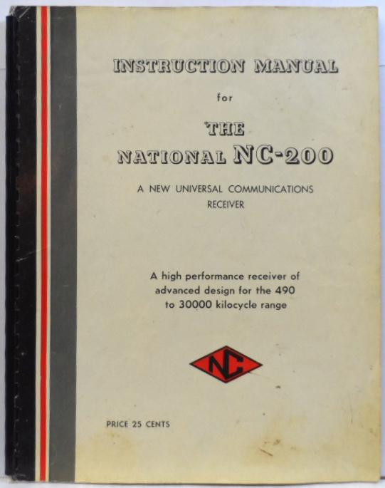National NC-200 Communications Receiver Original Instruction & Service ...