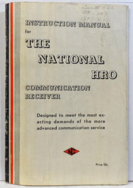 National HRO Original Instruction & Service Manual