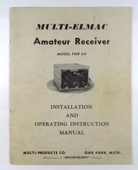 Multi-Elmac Model PMR-6A Receiver Operating & Service Manual #1