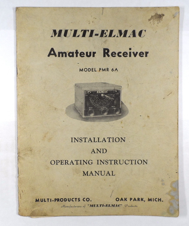 Multi-Elmac Model PMR-6A Receiver Operating & Service Manual #2