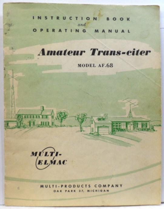 Multi-Elmac Model AF-68 Trans-citer Operating & Service Manual #1