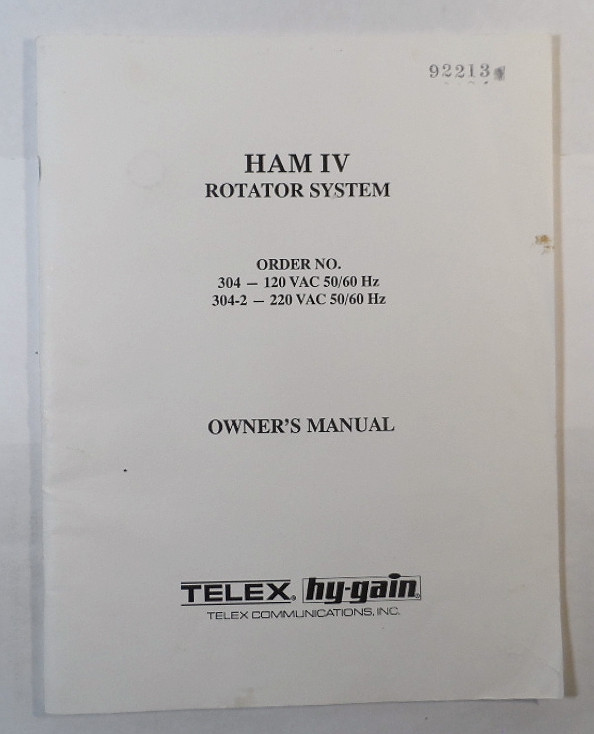 Telex Hy-Gain Ham IV Rotor System ORIGINAL Owners Service Manual #1