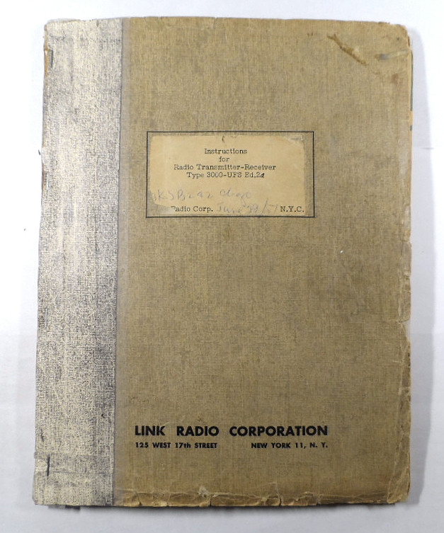 Link Radio Corp. Type 3000-USF Edition 2A Transmitter-Receiver Original ...
