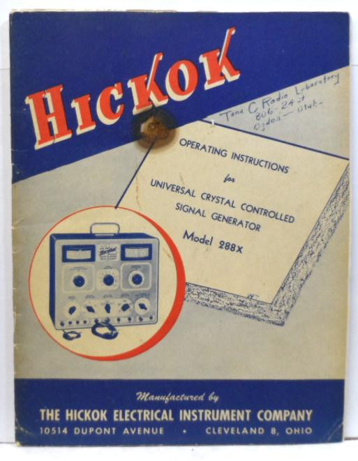 Hickok Model 288X Signal Generator Original Operating Manual