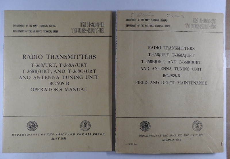 Department of the Army & Air Force T-368/URT T-368A, T-368B, T-368C ...