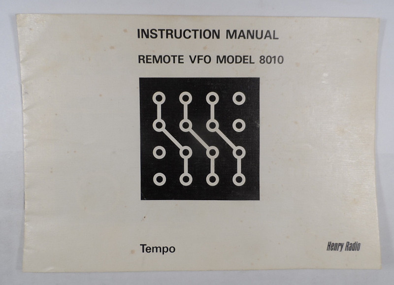 Tempo (Henry Radio) 8010 Remote VFO Original Instruction Manual