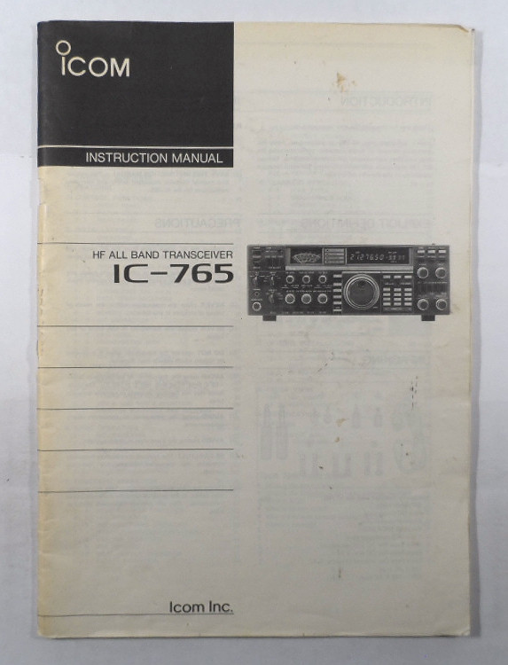 Icom IC-765 HF Transceiver Original Instruction Manual #1