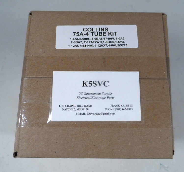 Collins 75A-4 Complete Tube Replacement Kit with NOS Mil Spec JAN Tubes ...