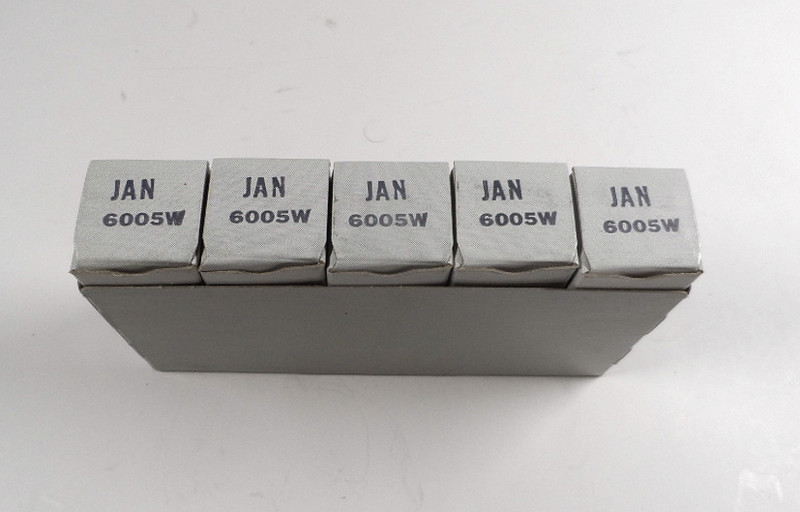 General Electric JAN 6AQ5W / 6005 New Old Stock Vacuum Tubes Sleeve of 5