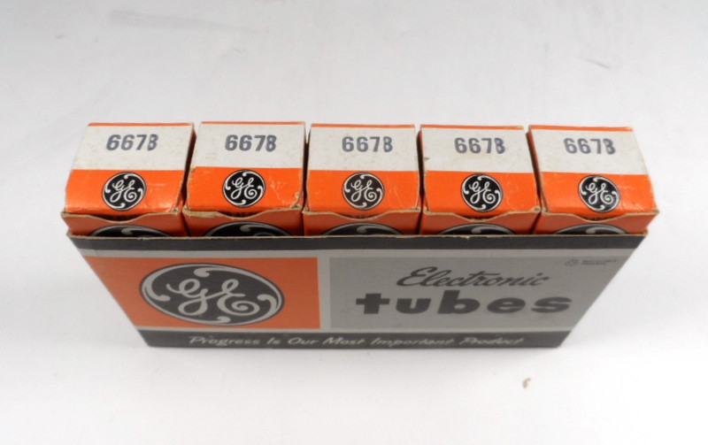 General Electric 6678 (rugged) 6U8A New Old Stock Vacuum Tubes Sleeve of 5