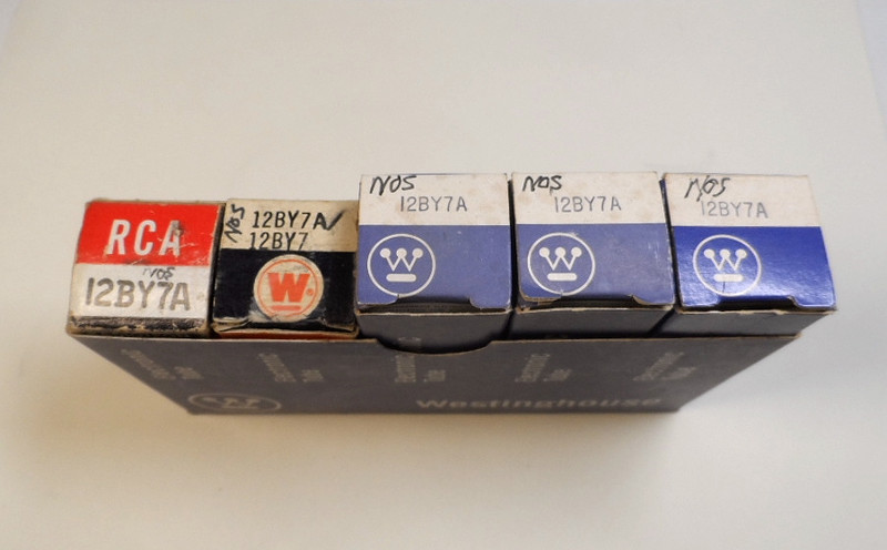 Mixed Brands 12BY7A New Old Stock Vacuum Tubes Sleeve of 5