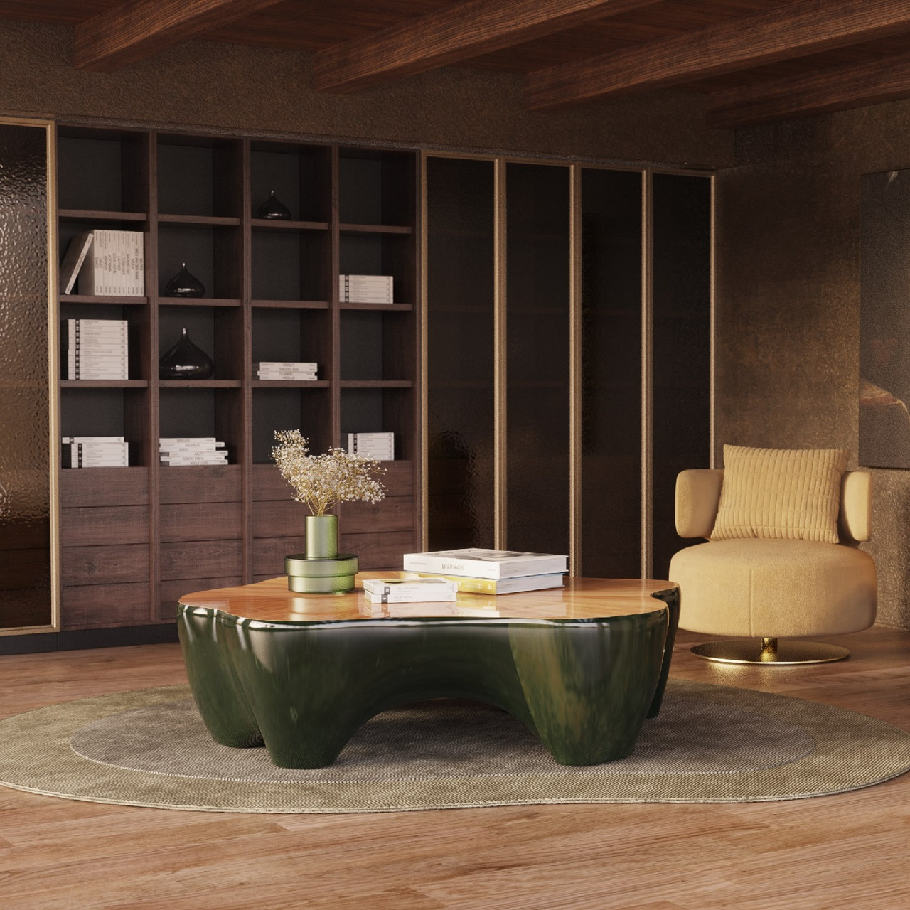 Custom Made Luxury dark coffee table - Mondo Collection