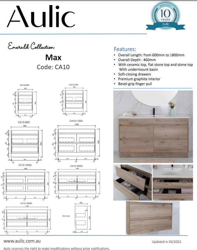 MAX FLOOR STANDING VANITY - WHO Bathroom Warehouse