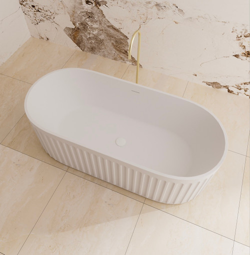 CASCADE FREESTANDING BATHTUB MATTE WHITE 1700MM - WHO Bathroom Warehouse