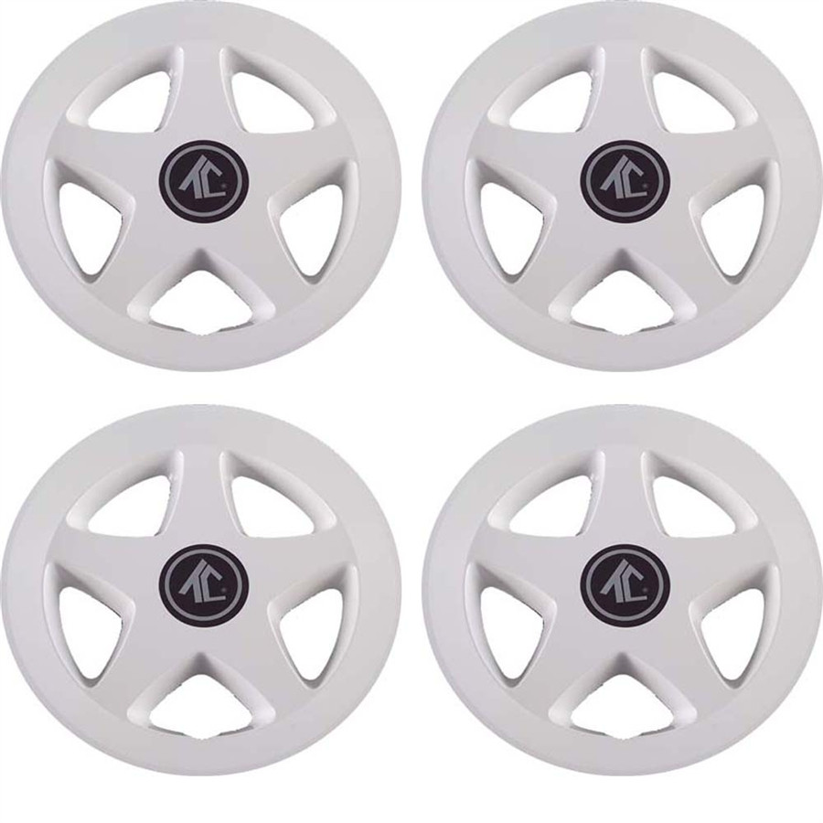 8" Star 5 Spoke White Golf Cart Wheel Cover - Set of 4 | Golf Cart ...