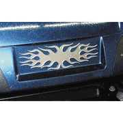 Laser Cut Mirrored Acrylic Flame Design | Golf Cart Accessories