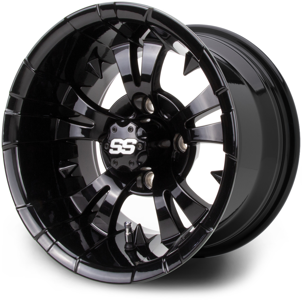 MODZ® Vampire Glossy Black 12x7 Golf Cart Wheel