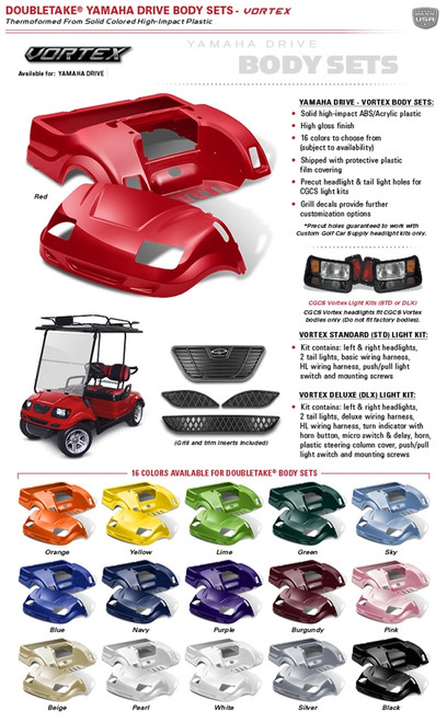 Yamaha Drive G29 Body Kit - Order DIY Golf Cart Vortex Kits