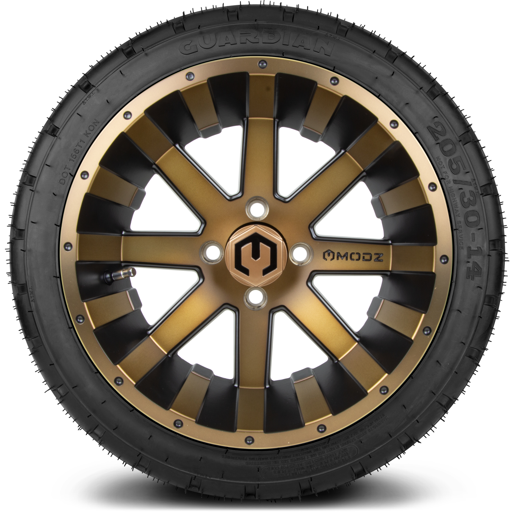 MODZ® 14" Assault Matte Bronze - Low Profile Golf Cart Tire and Wheel Combo