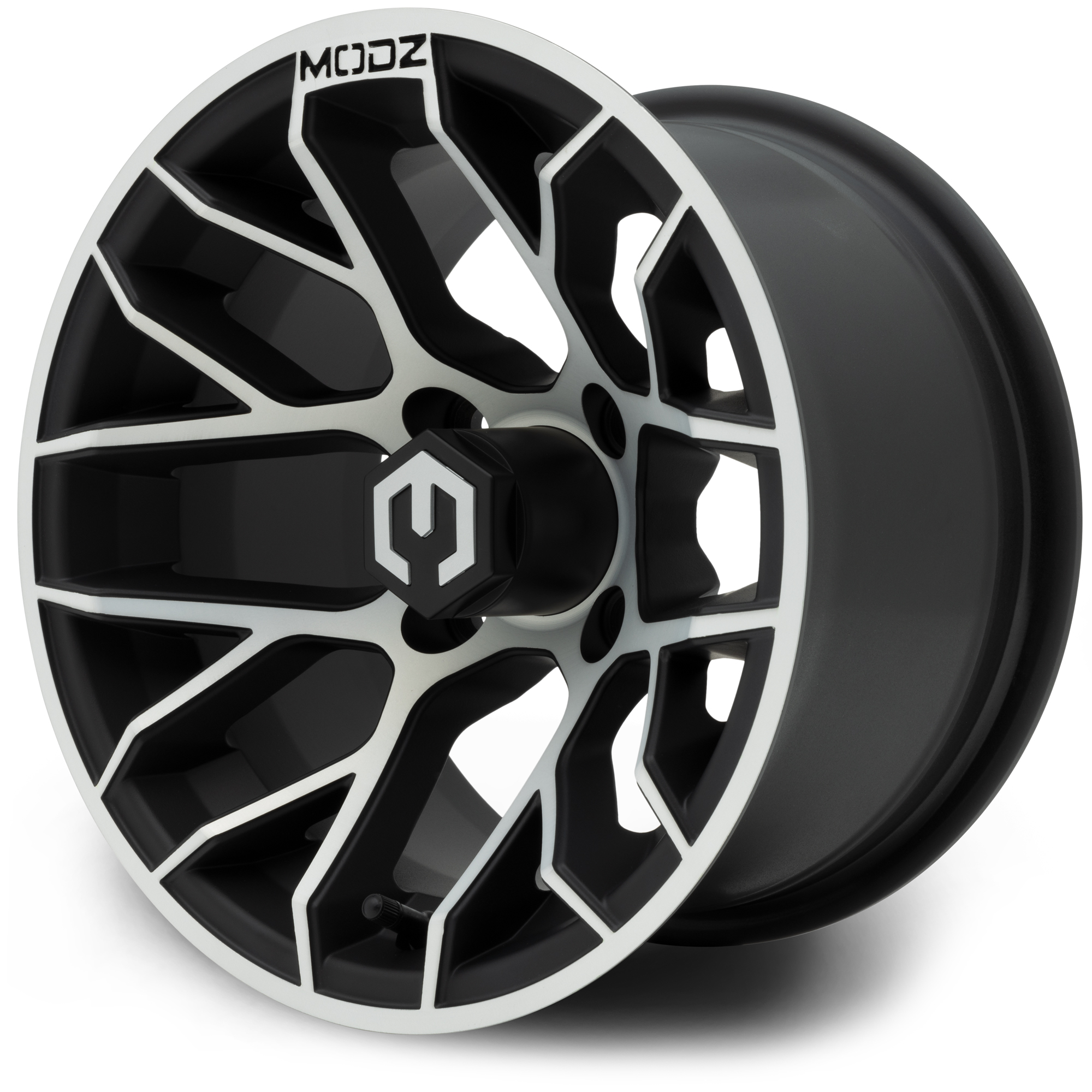 MODZ® Matrix Machined Matte Black 12x7 Golf Cart Wheel