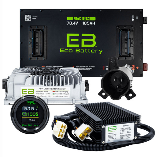 Eco Battery 70V - 105AH Lithium Battery Bundle - Choose Cart Model