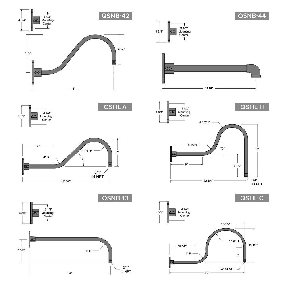Sign Lighting - Gooseneck Lights - Sign Bracket Store