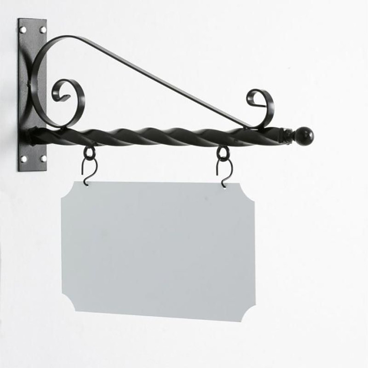 Twisted Arm Blade Sign Bracket with Ball Finial