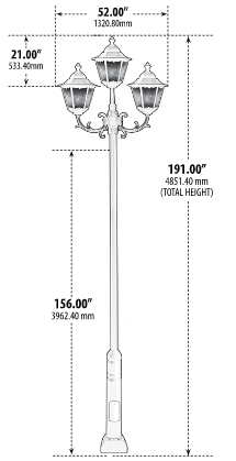 Antique Cast Aluminum Light Post