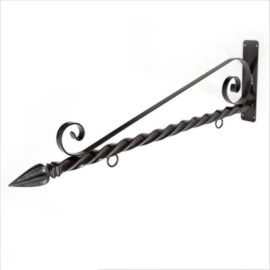 Twisted Arm Blade Sign Bracket with Spade Finial