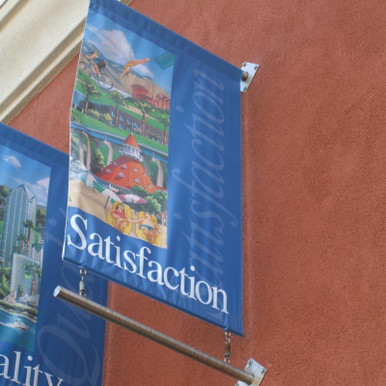 Stainless Steel Straight Arm Banner Bracket Set - Wall Mount