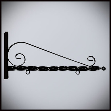Twisted Arm Sign Bracket Channel Mount Style for 3" Round Poles