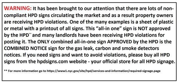 THE OFFICIAL SITE FOR ALL NYC HPD SIGNS, DOB SIGNS AND BUILDING SIGNS ...