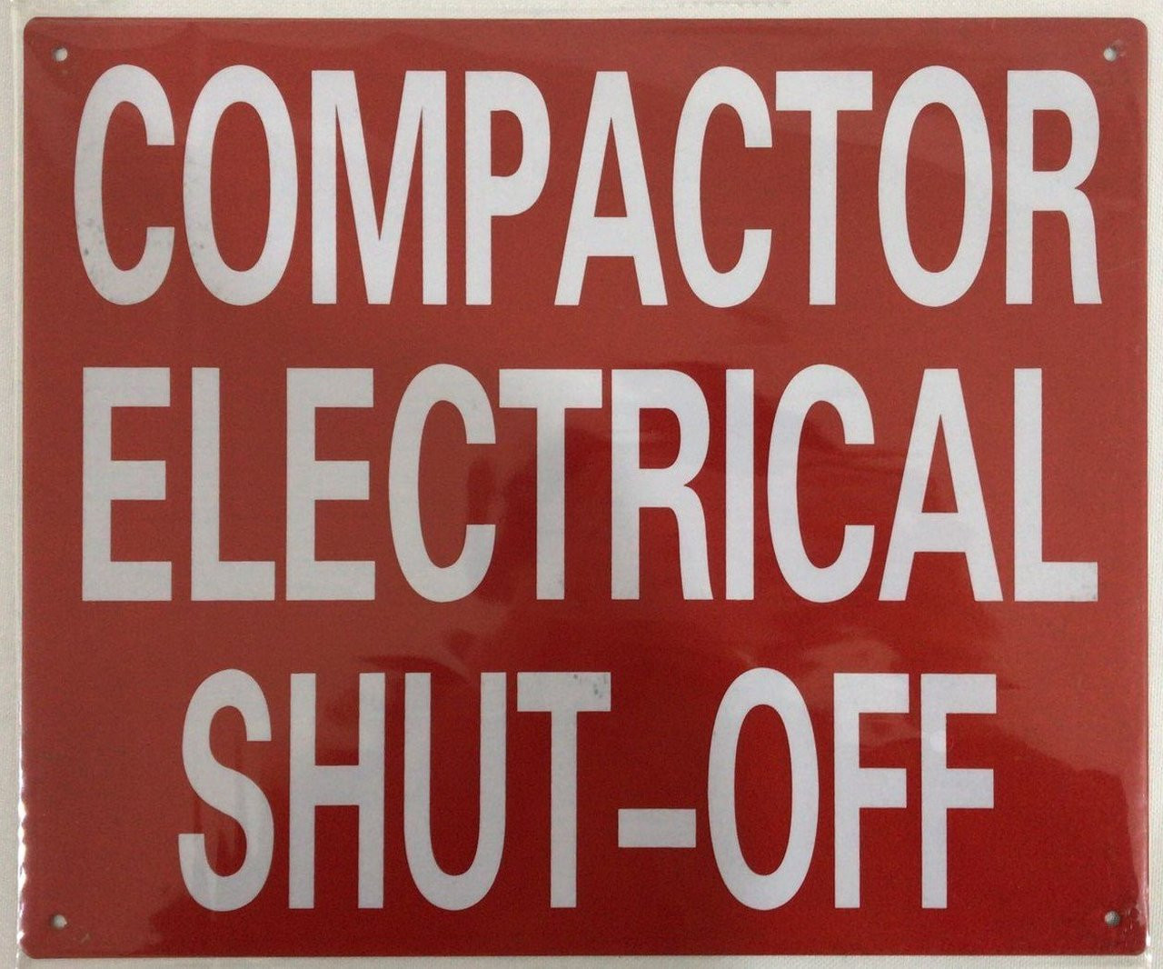 COMPACTOR ELECTRICAL SHUT OFF Sign