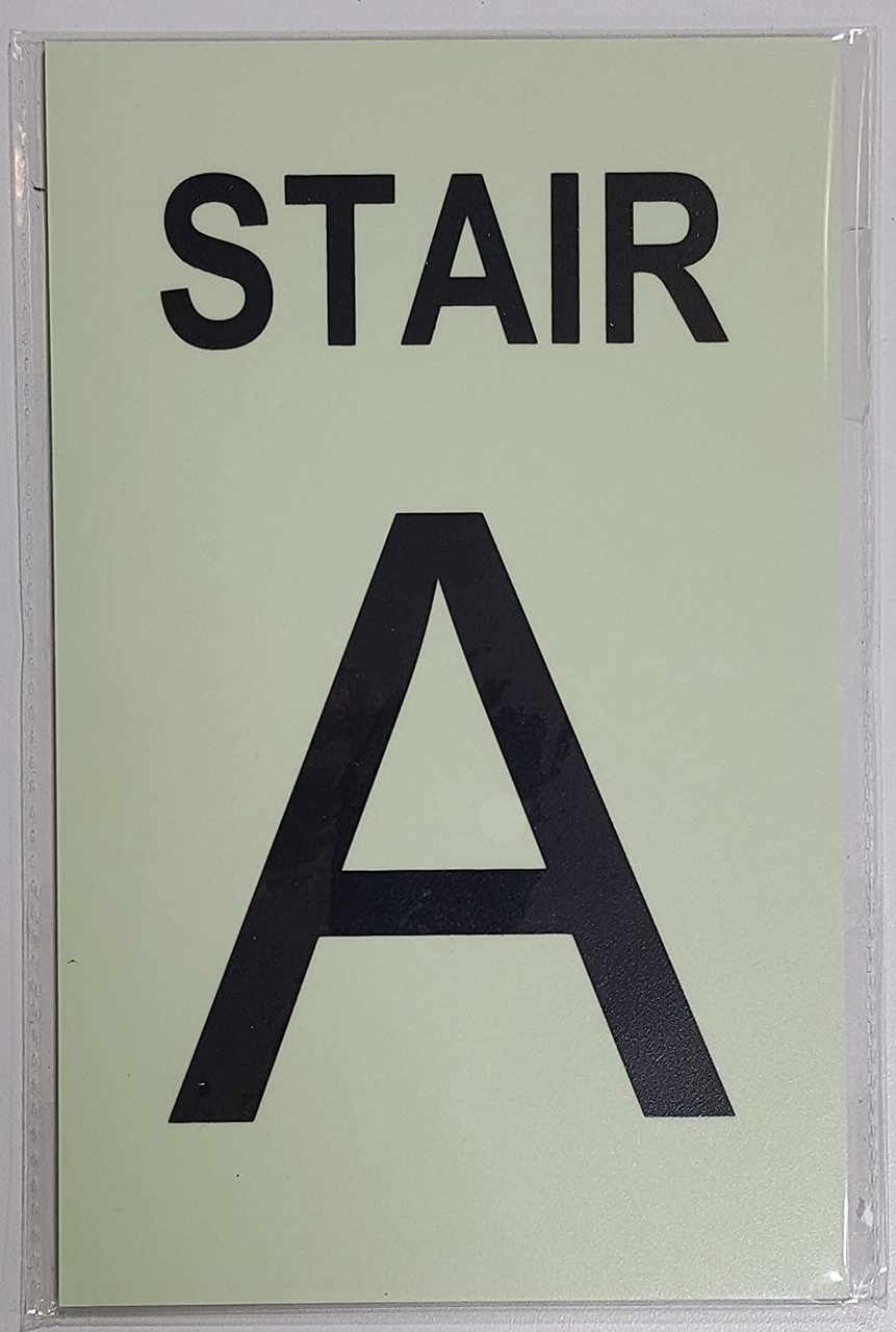 Stair A Sign -Stair Number Sign Black (Aluminium, Black/Silver) The ...