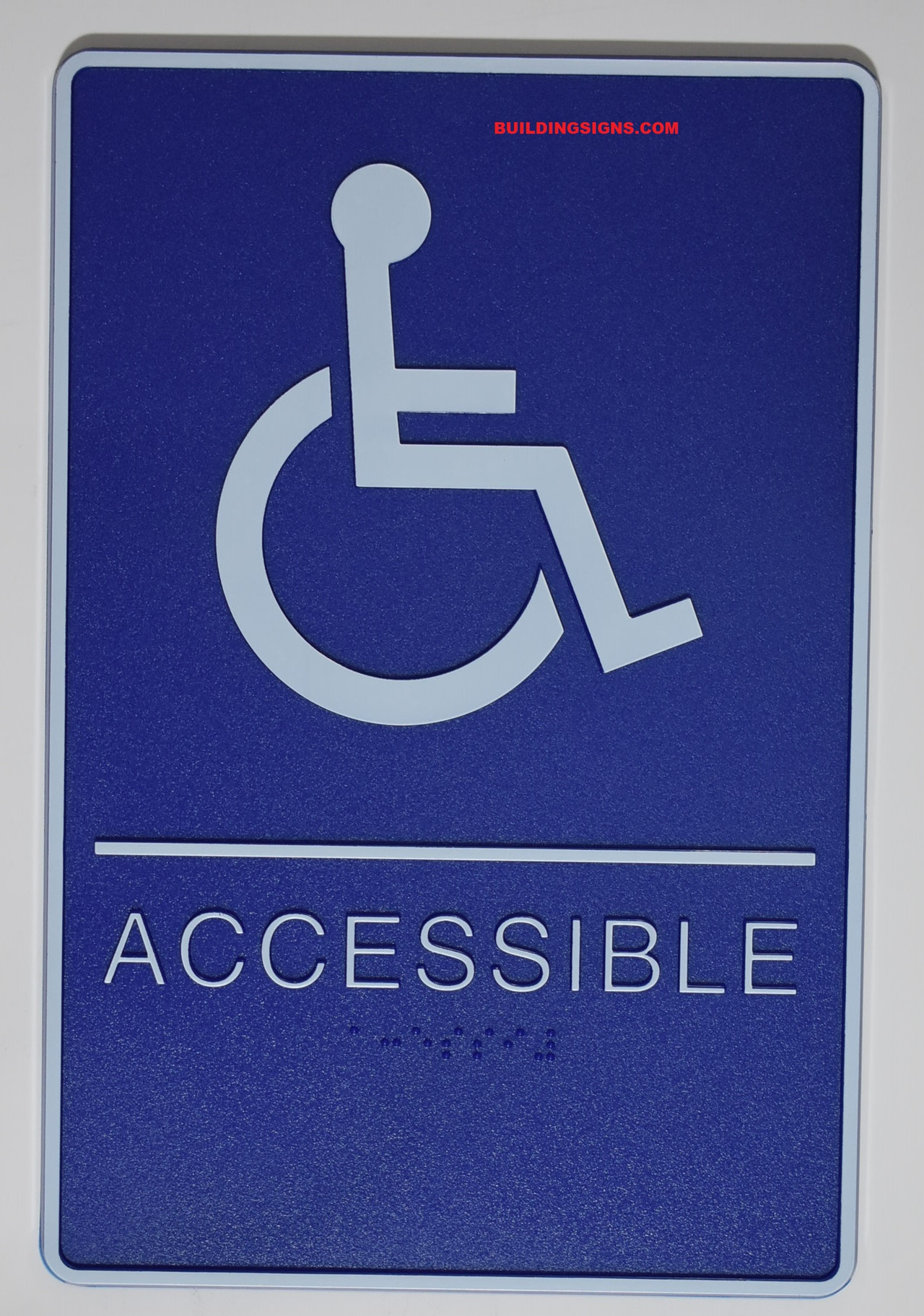 MEN ACCESSIBLE Restroom Sign- BLUE- BRAILLE - The deep Blue ADA line