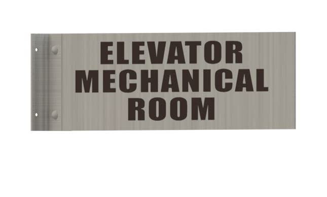 Elevator Mechanical Room Sign-Two-Sided/Double Sided Projecting ...