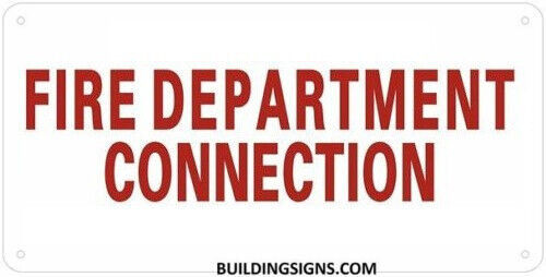 FIRE DEPARTMENT CONNECTION SIGN(6x12,WHITE,ALUMINUM) - HPDSIGNS.NYC