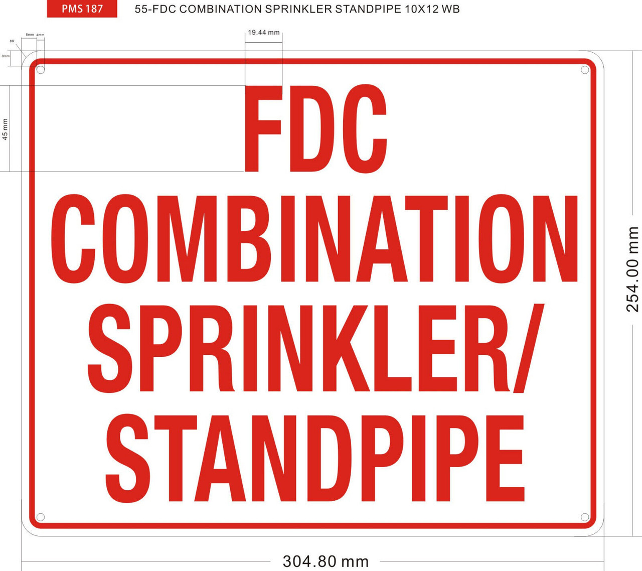 Combination FDC Standpipe and Sprinkler Sign