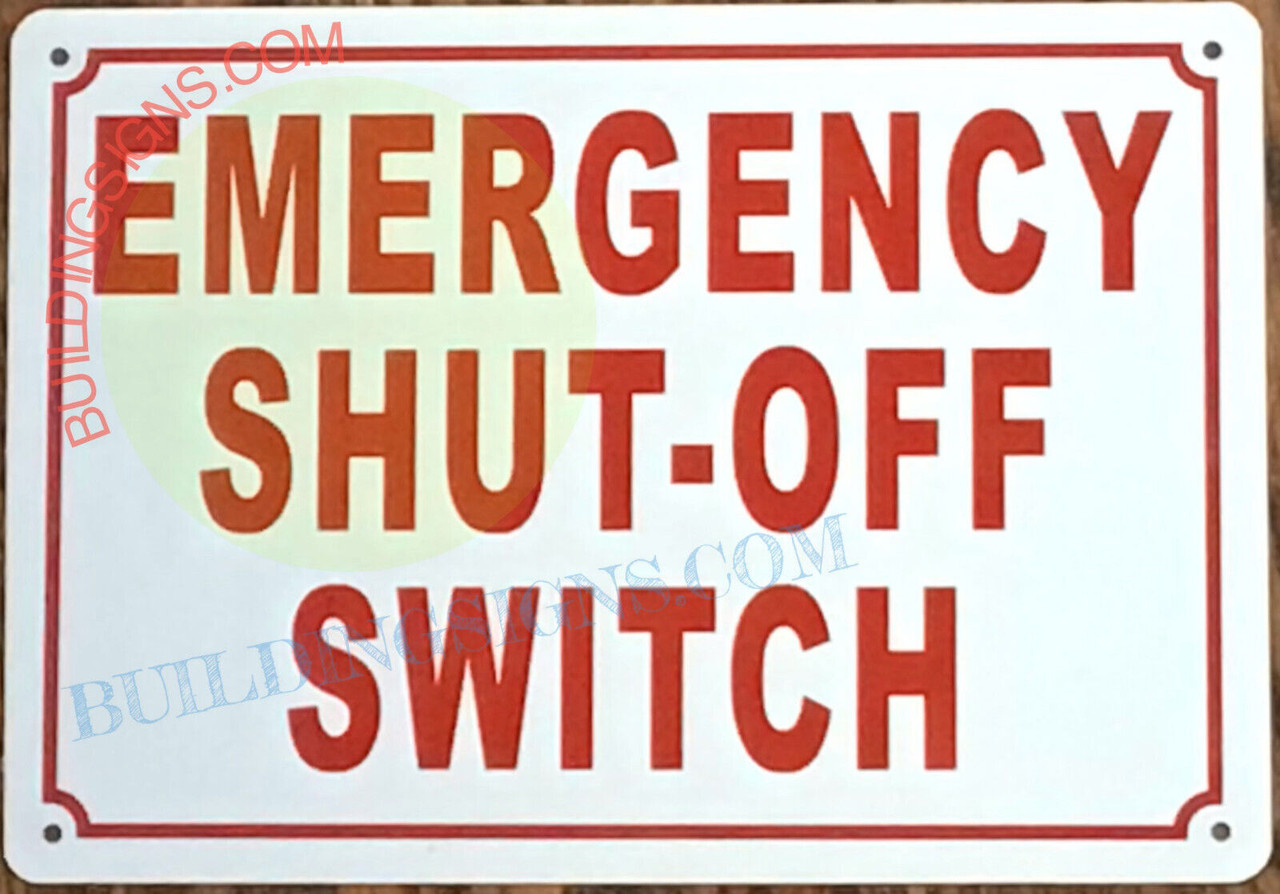 Emergency Shut Off Sign(Arrow Down,, Aluminium)