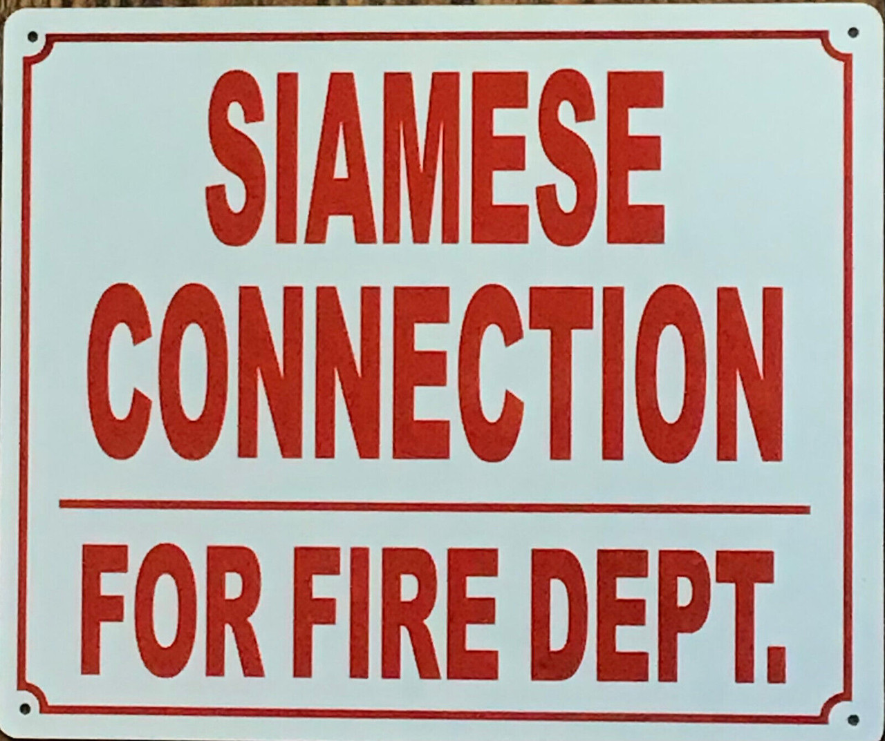 SIAMESE CONNECTION FOR FIRE DEPT SIGN((7x10,WHITE,ALUMINUM) - HPDSIGNS.NYC