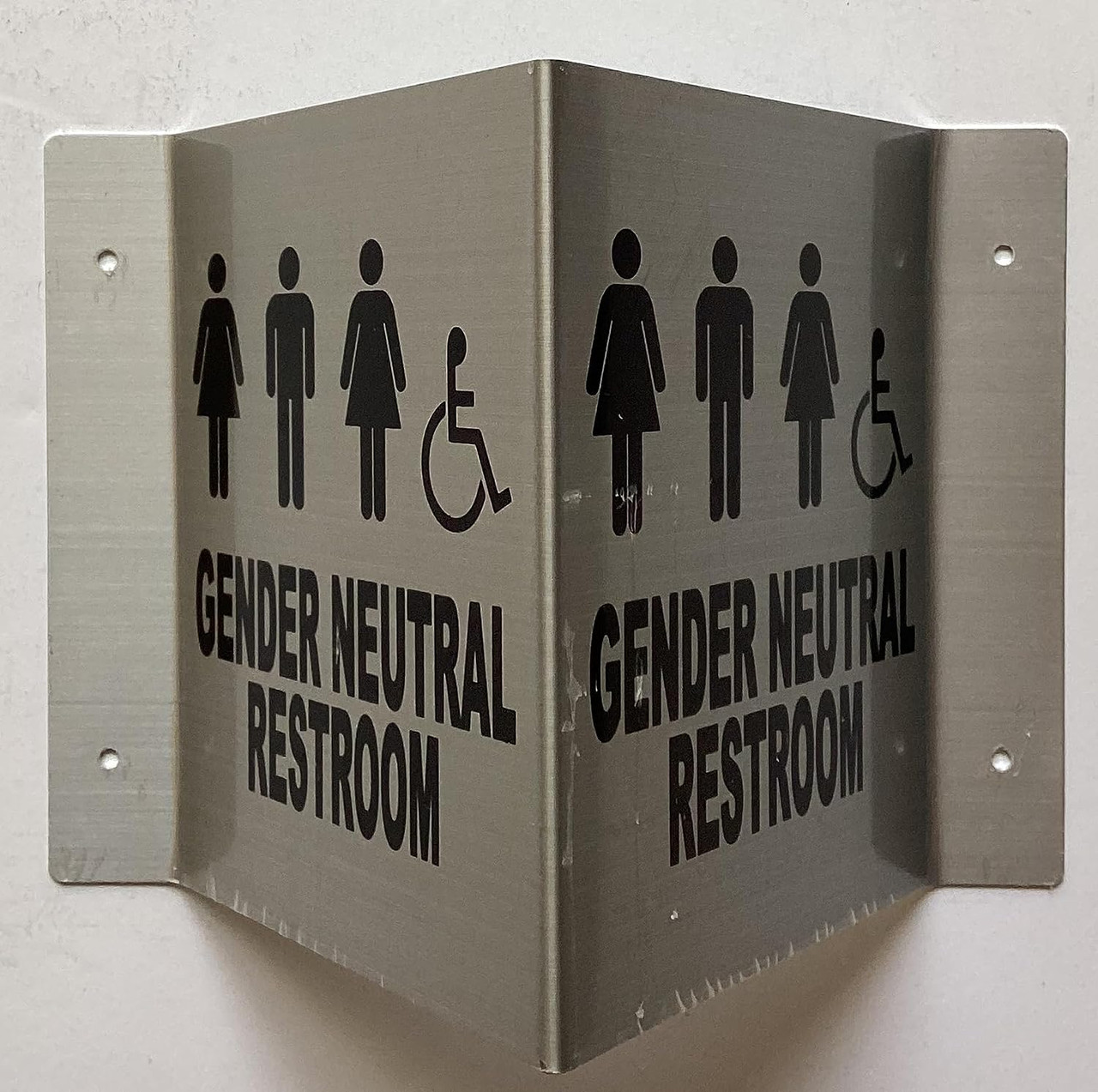 Gender Neutral Symbols Restroom Wall Sign Tactile Signs