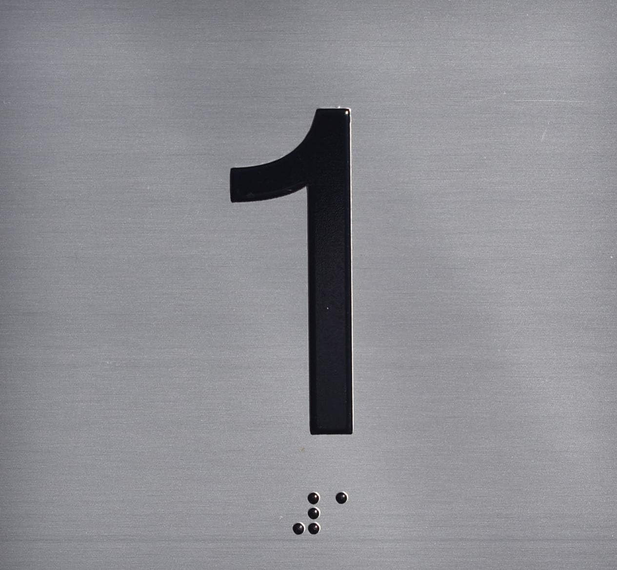 Elevator JAMB Plate with Braille - Elevator Floor Number Brush SILVER ...