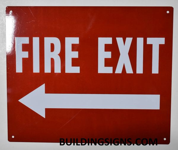 FIRE EXIT Arrow Left Sign