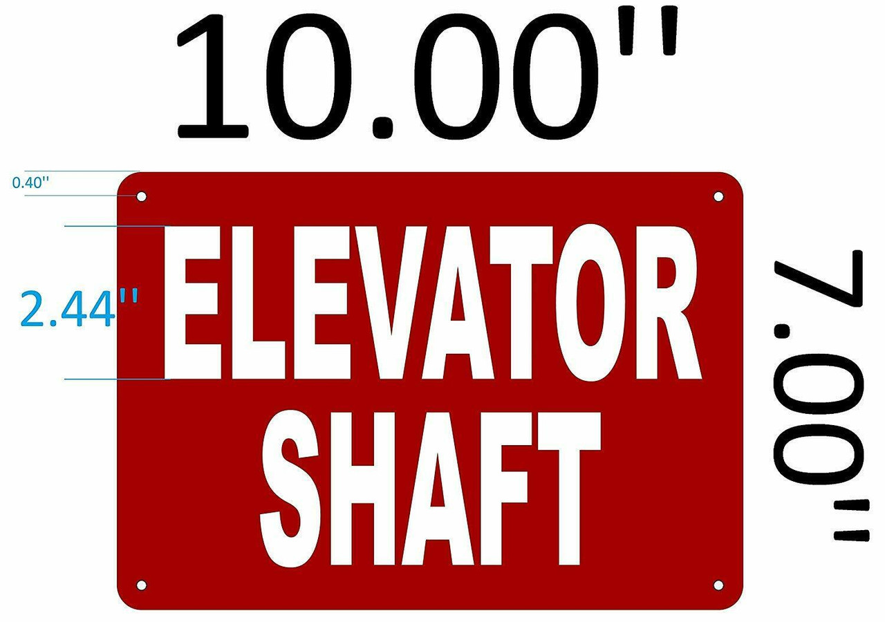 ELEVATOR SHAFT SIGN (Aluminium Reflective Signs, RED )