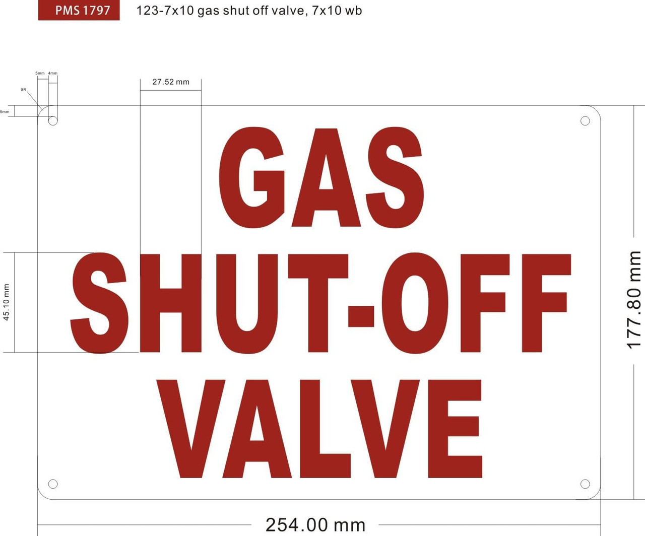 Notice Gas Shut Off Valve Sign