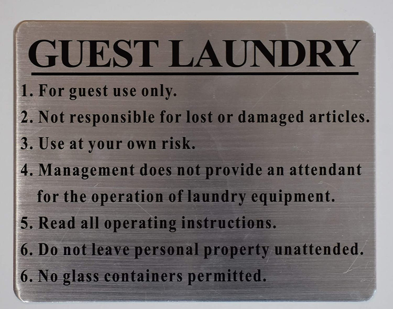 Guest Laundry Sign