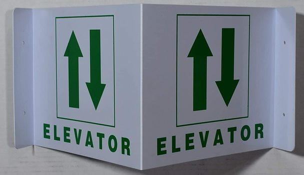 Elevator 3D Projection Sign/Elevator Hallway Sign (White/Green,Plastic ...